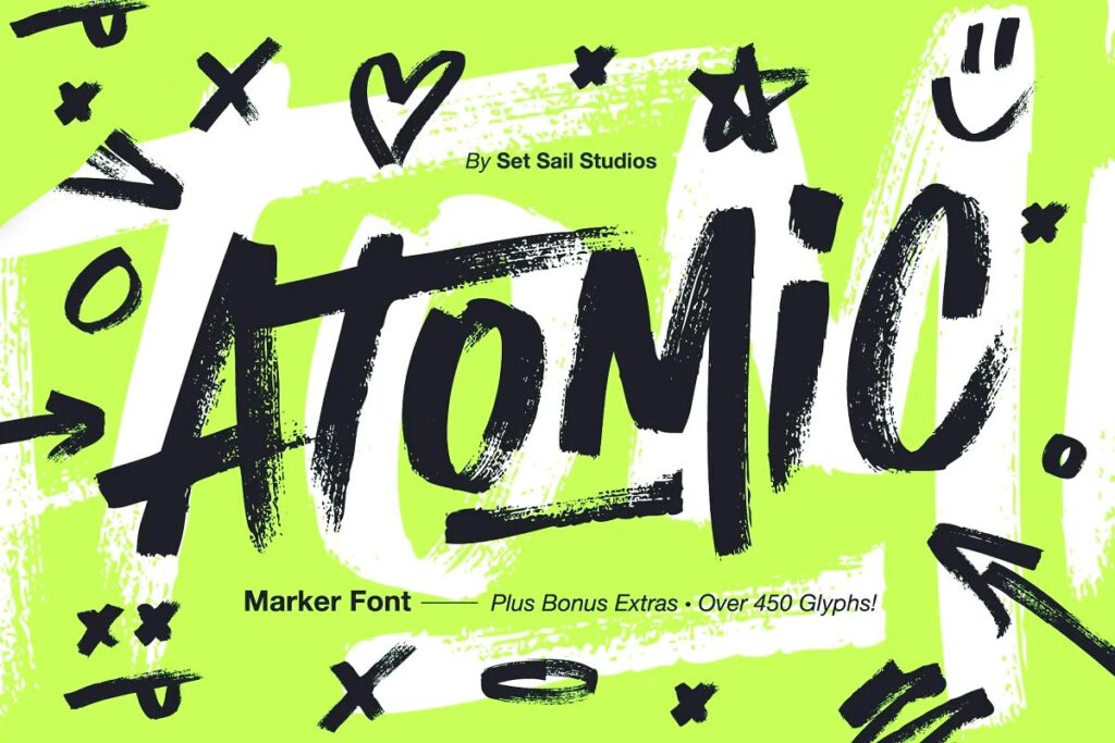 ATOMIC Marker Font + Extras (UPDATE) Free Download