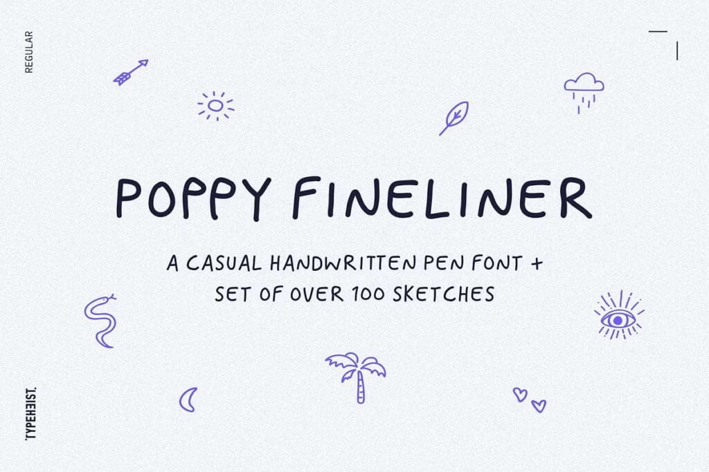 Poppy Fineliner Fun Handwriting Font Free Download